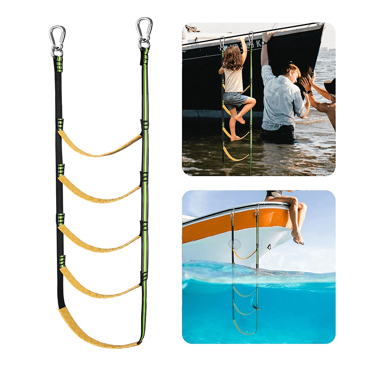 5 Step Boat Rope Ladder,Boat Rope Ladder Extension,Assist Boat Folding ...