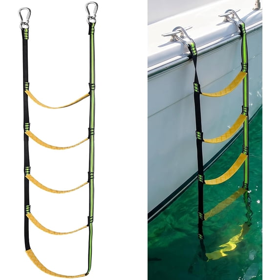 5 Step Boat Rope Ladder Portable Boat Rope Ladder and Extension Fishing ...