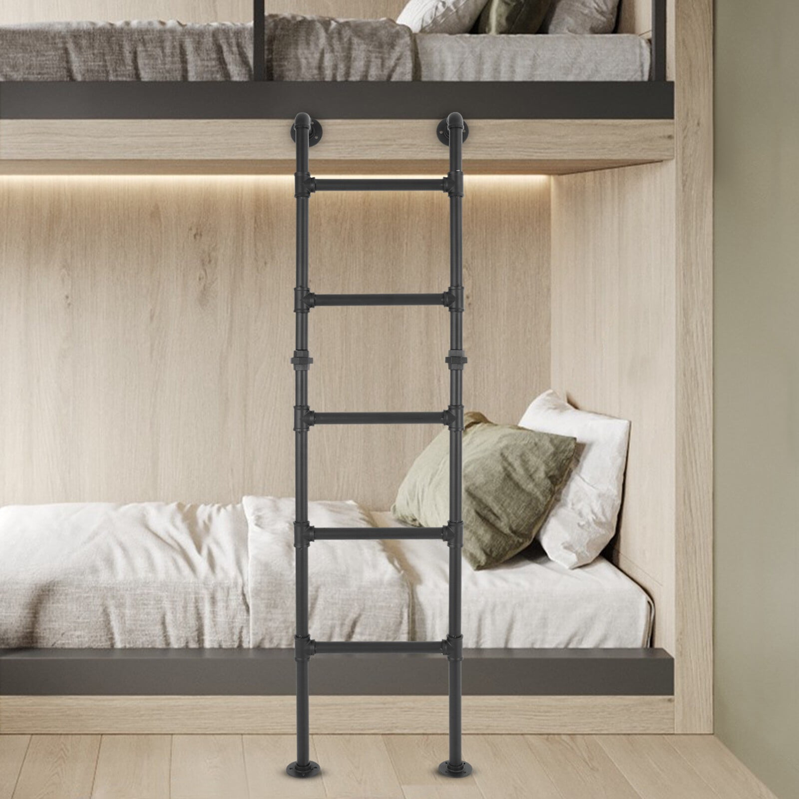 5-Step Carbon Steel Ladder Bunk Bed Ladder Stair Black 200kg/440.92lbs ...