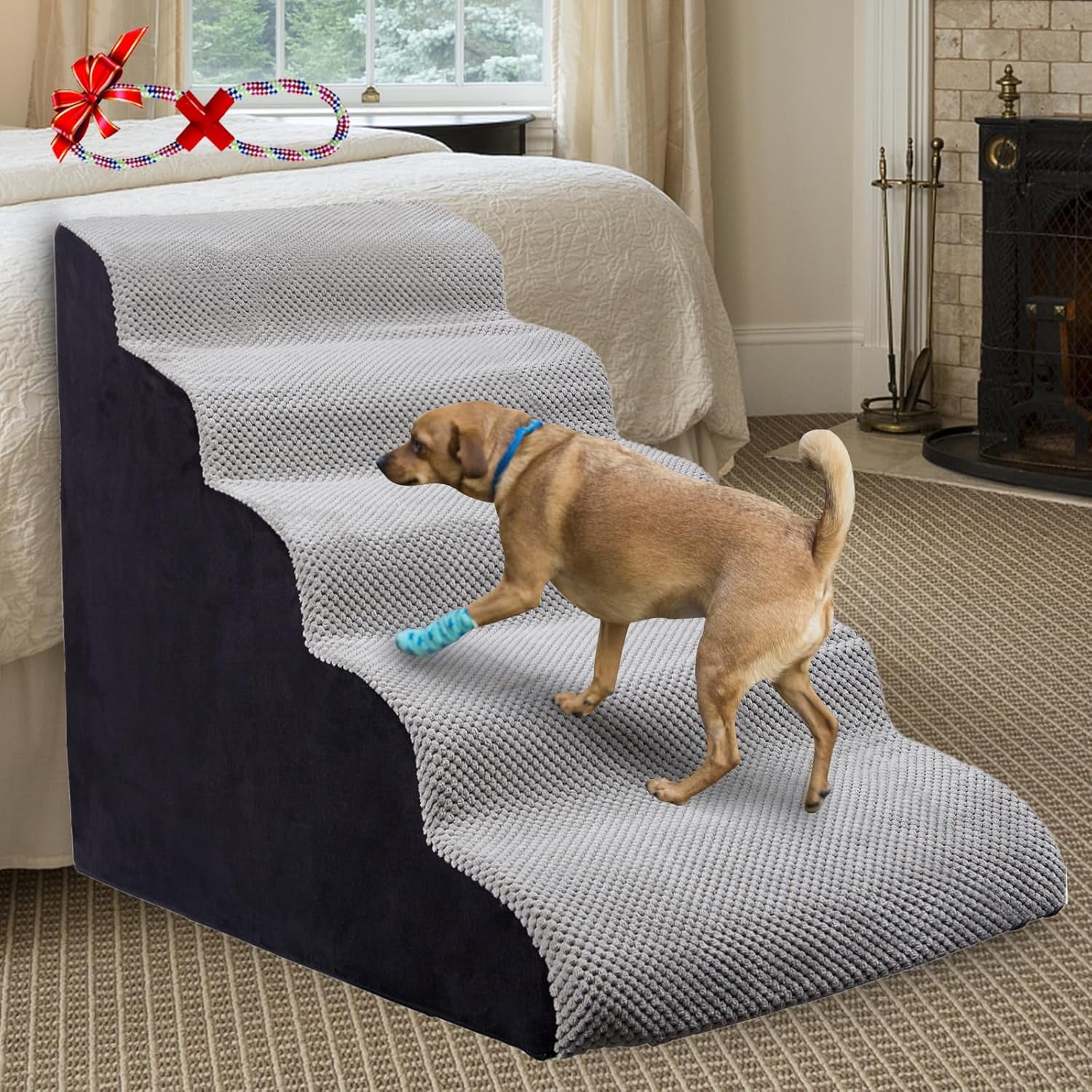 5-Step Dog Stairs/Dog Steps/Dog Ramp for High Beds 24 inches Tall, Dog ...