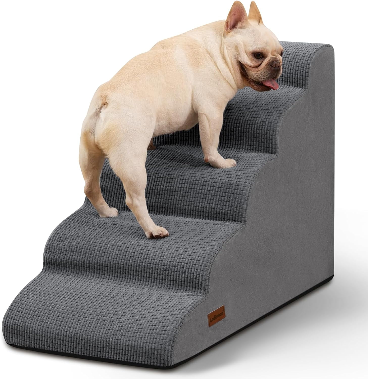 5-Step Dog Stairs and Ramp for High Bed, Non-Slip Sturdy Pet Steps for ...