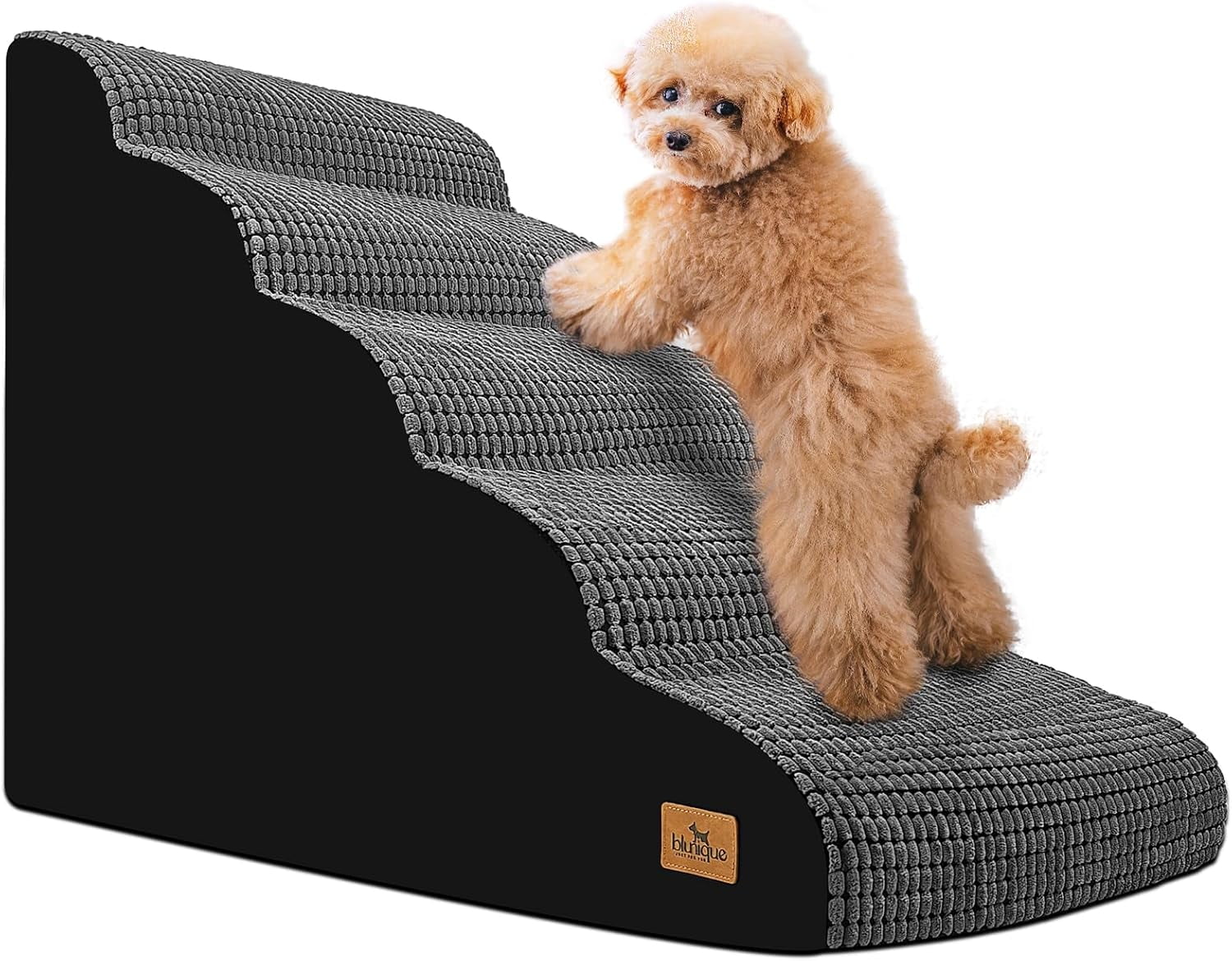 5-Step Dog Stairs for High Beds and Couch, Foam Ramp with Durable Non ...
