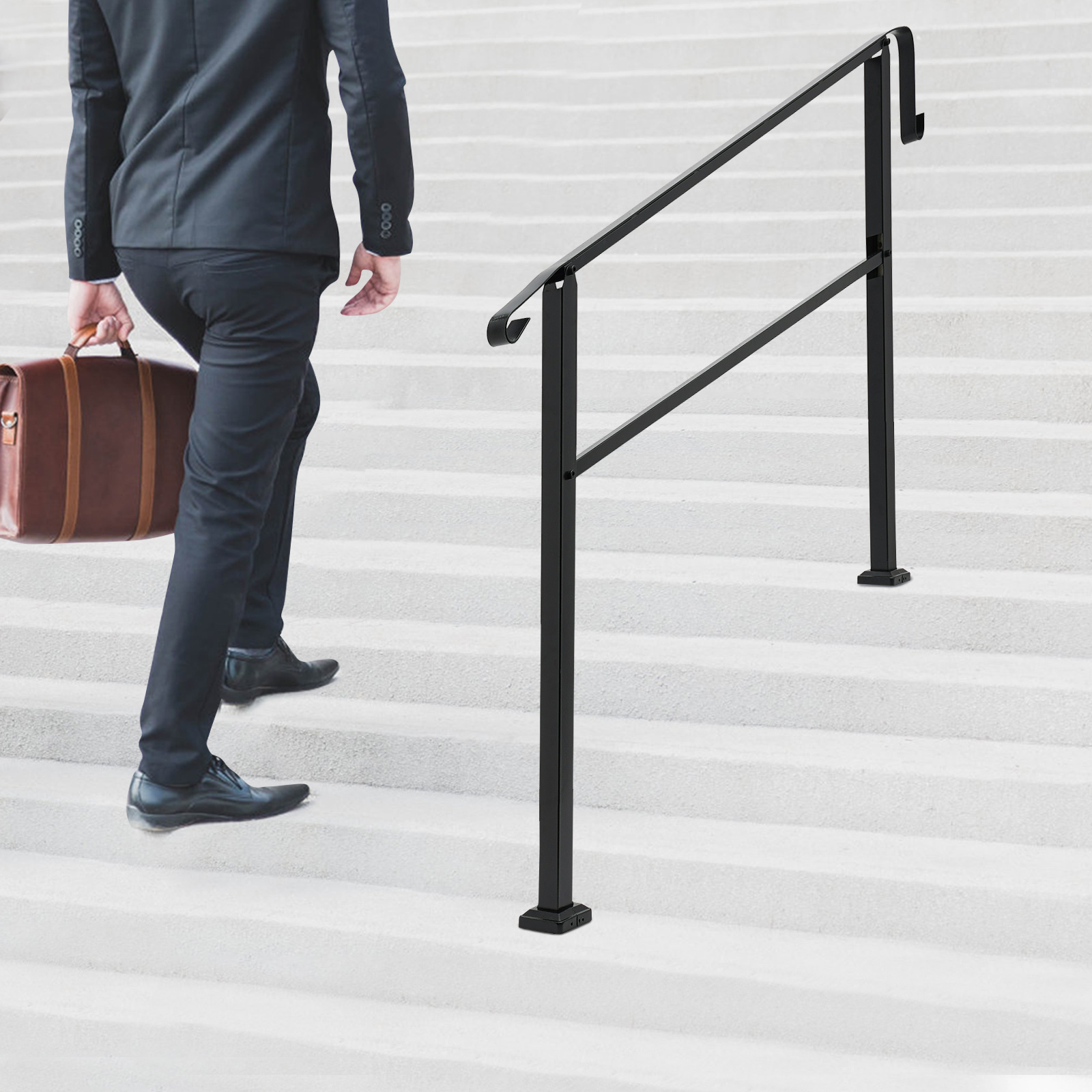 5-Step Handrail for Stairs, Durable Carbon Steel Construction, 881.8 ...