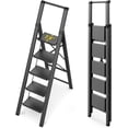 5 Step Ladder for 10 High Ceiling, Lightweight Foldable Ladder with Non ...