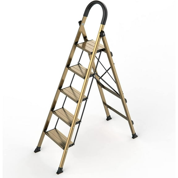 3 Step Ladder, Folding Step Stool with Anti-Slip Wide Sturdy Pedal ...