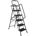 5 Step Ladder Folding Step Stool with Wide Anti-Slip Pedal & Handrail ...