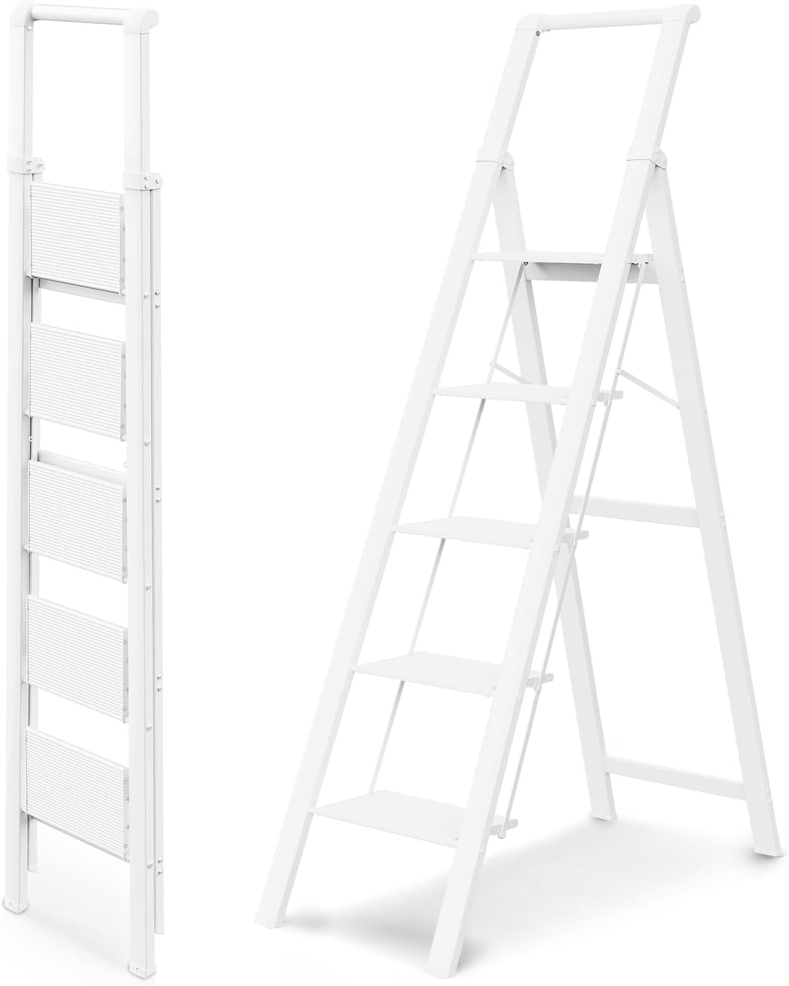5 Step Ladder, Ladders for , Anti-Slip Pedals, Step Stool Foldable ...