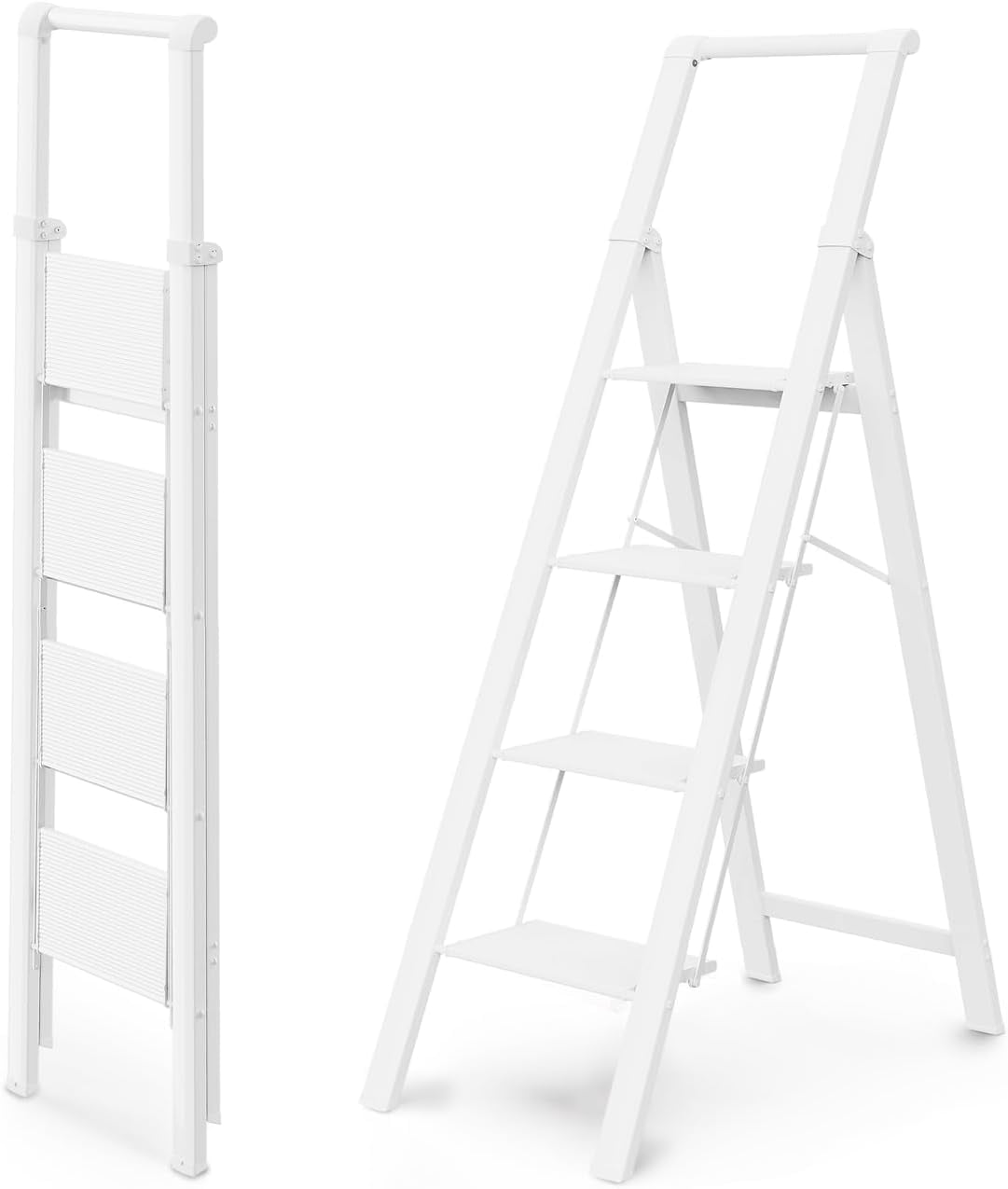 Step Ladder Ladders for Home -Slip Pedals Step Stool Foldable ...