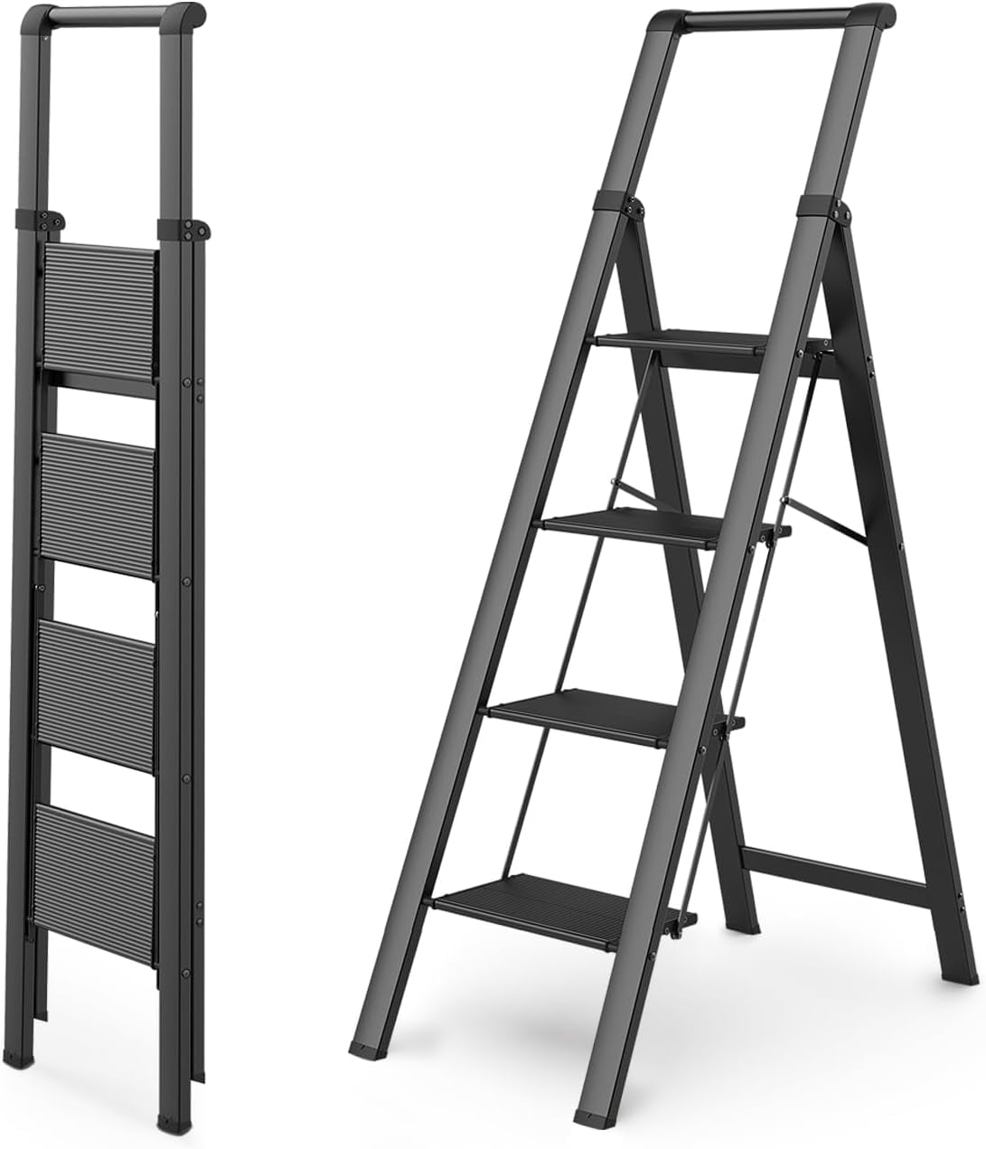 5 Step Ladder Ladders for Home -Slip Pedals Step Stool Foldable ...