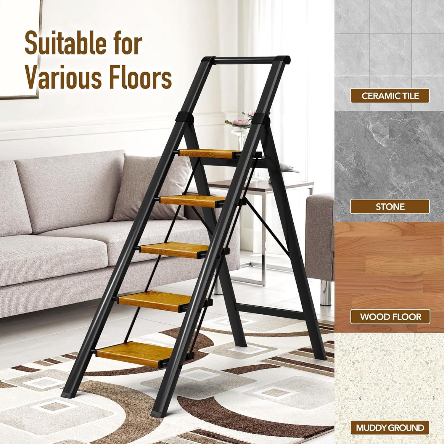 Inspiring Step Stool With Handrail Photos