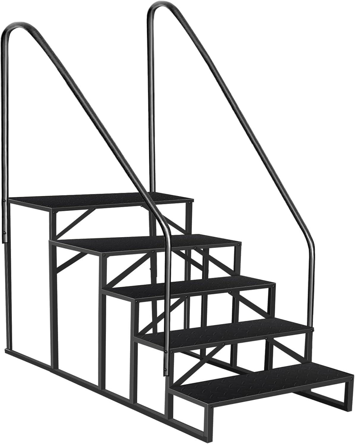5 Step RV Steps, RV Stairs with 2 Handrails & Anti-Slip Panel, 660lb ...