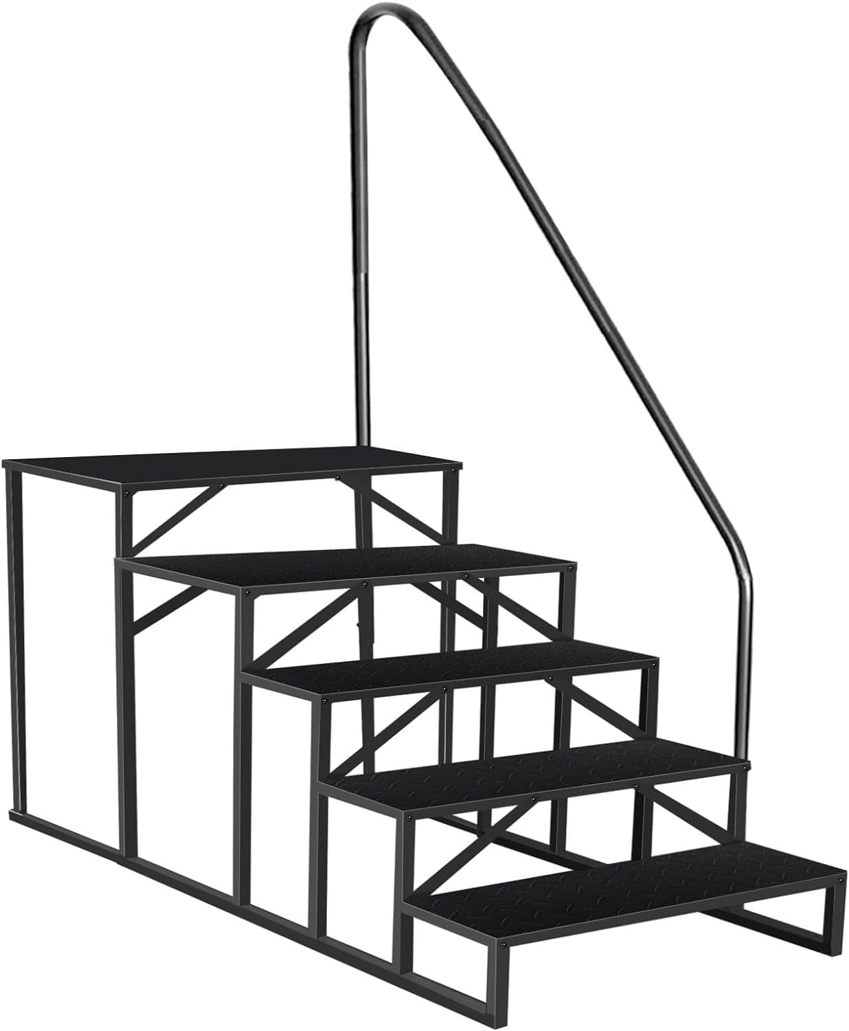 5 Step RV Steps, RV Stairs with Handrail & Anti-Slip Panel, 660lb ...