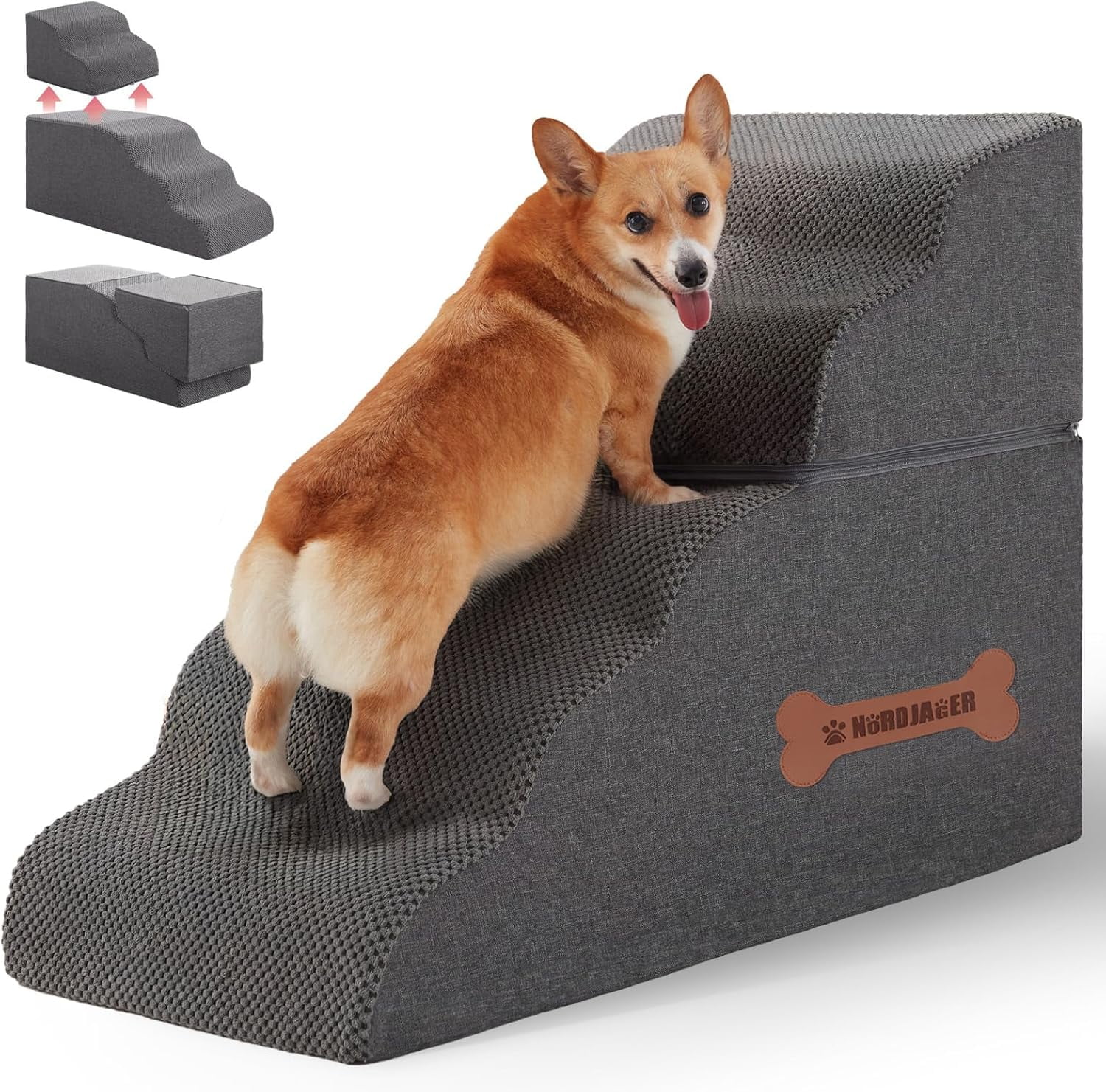 5-Step Spliceable Pet Stairs: Indoor& Outdoor Multi-Use with a ...