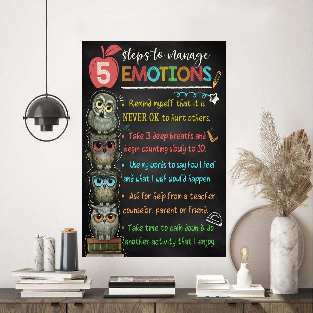 5 Steps To Manage Emotions Knowledge Poster 16 x 24 Inch Poster ...