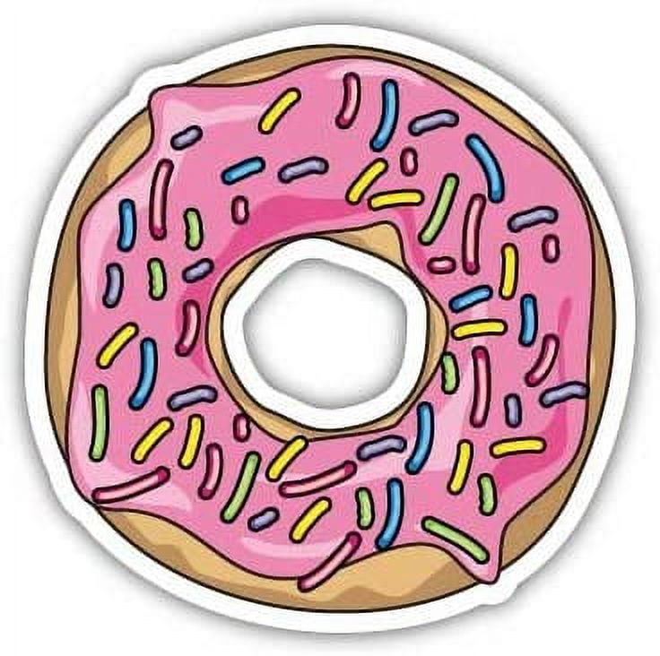 (5 Stickers Combo Deal) Pink Doughnut with Sprinkles Concession Stand ...