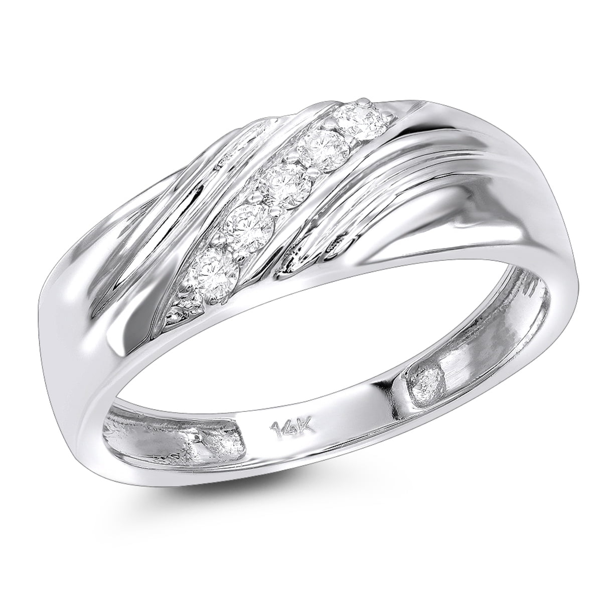 5 Stone Diamond Ring, 1.8 Ct Simulated Diamond, Men's Wedding Ring, Men ...
