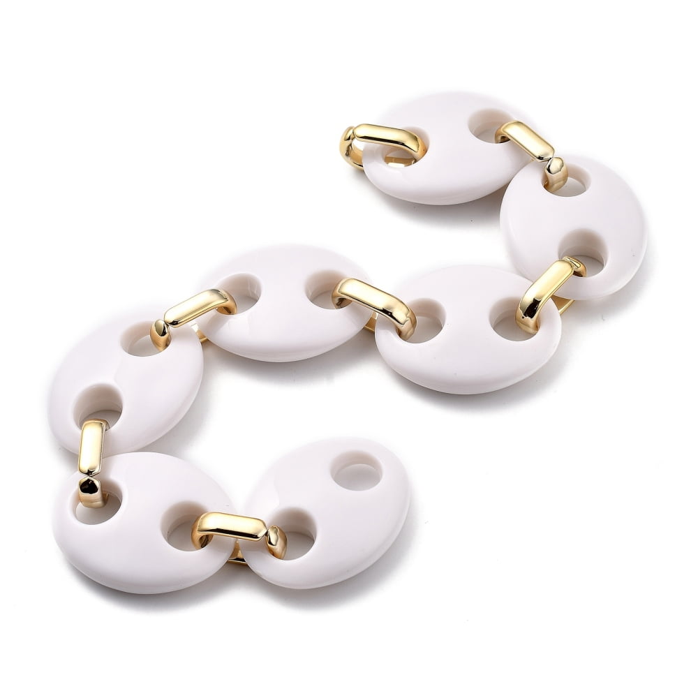 5 Strand Handmade Acrylic Coffee Bean Chains with CCB Plastic Quick ...