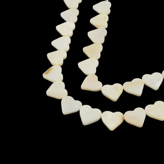 5 Strand Heart Natural Sea Shell Beads Strands 13x13~14x2~3mm Hole: 0 ...