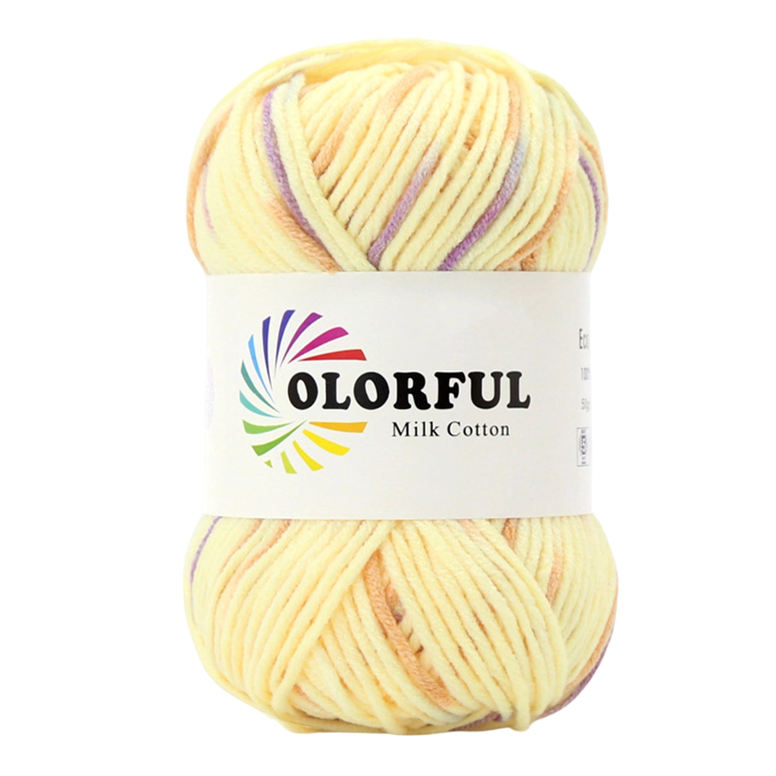 5-Strand Milk Cotton Yarn, Color-Blocking Variegated Yarn, Hand ...