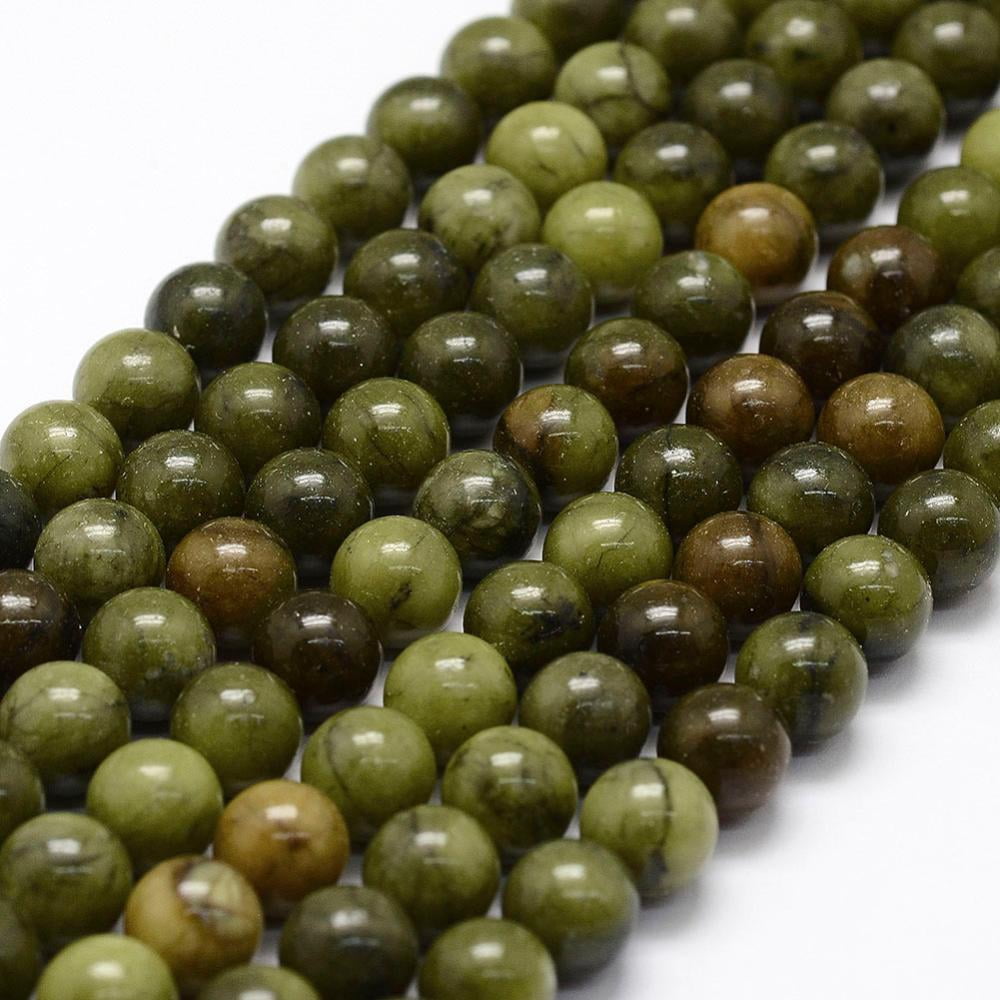5 Strand Natural Chinese Jade Beads Strands TaiWan Jade Round 4mm Hole ...
