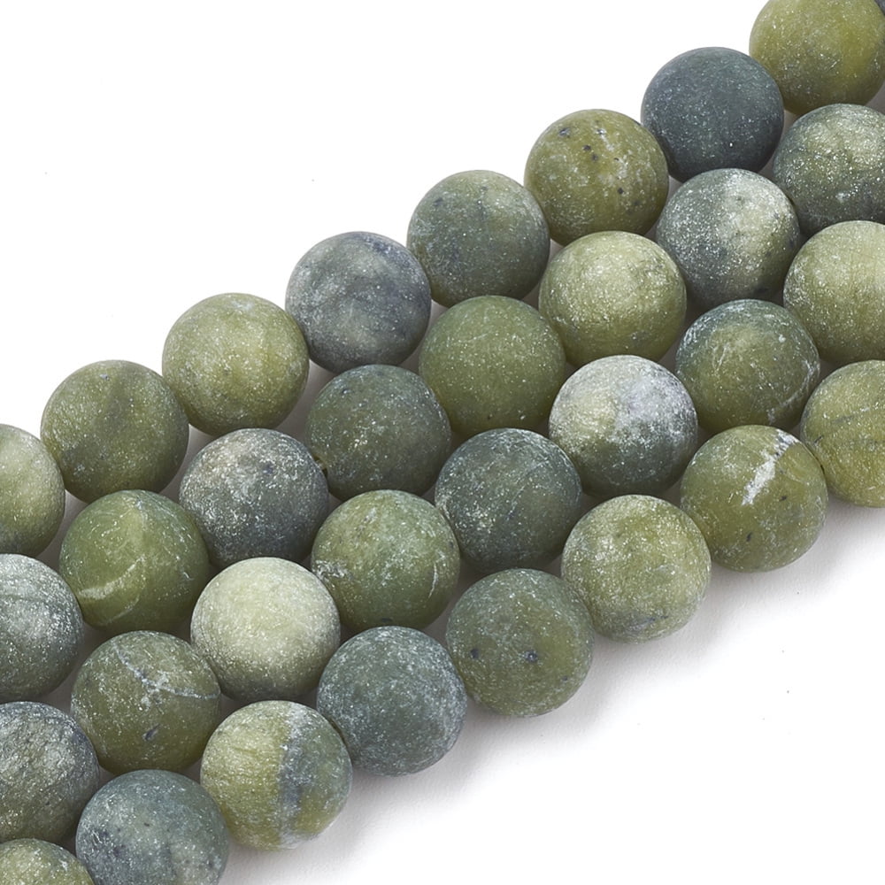 5 Strand Natural Chinese Southern Jade Beads Strands Frosted Round 8mm ...