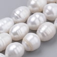 5 Strand Natural Cultured Freshwater Pearl Beads Strands Rice Seashell ...