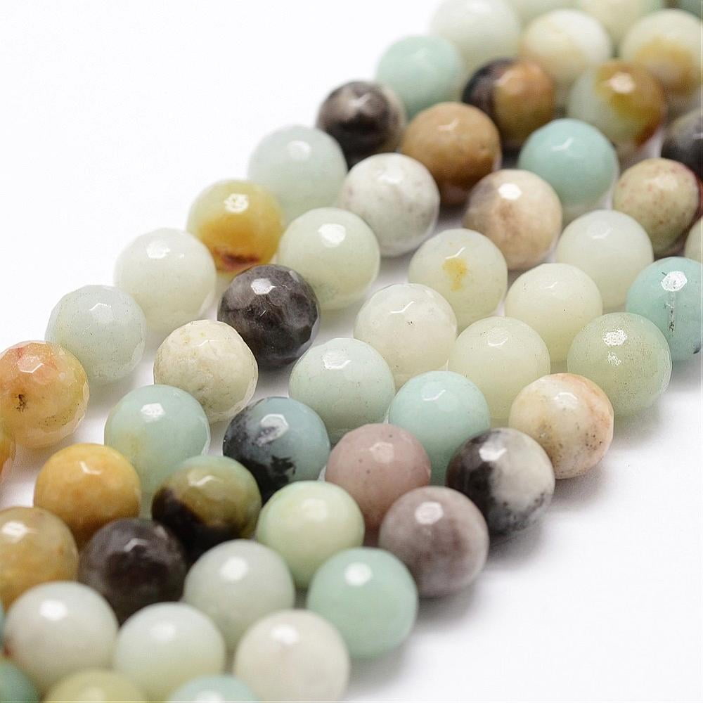5 Strand Natural Flower Amazonite Beads Strands Faceted Round 6mm Hole ...