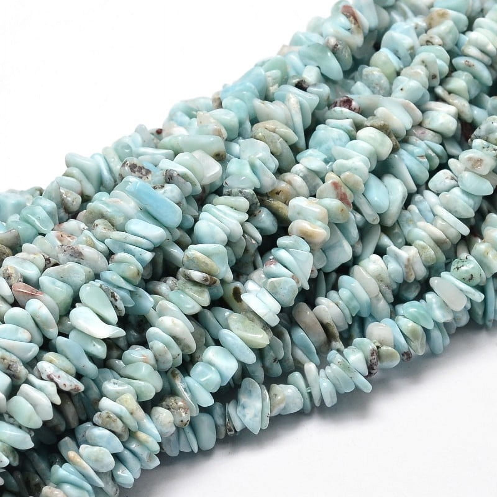 5 Strand Natural Larimar Chip Beads Strands 5~14x4~10mm Hole: 1mm about ...