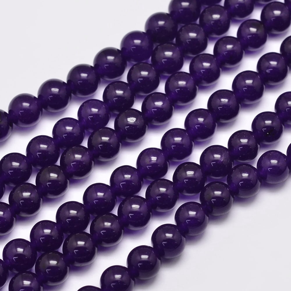 5 Strand Natural Malaysia Jade Bead Strands Dyed Round Indigo 8mm Hole ...