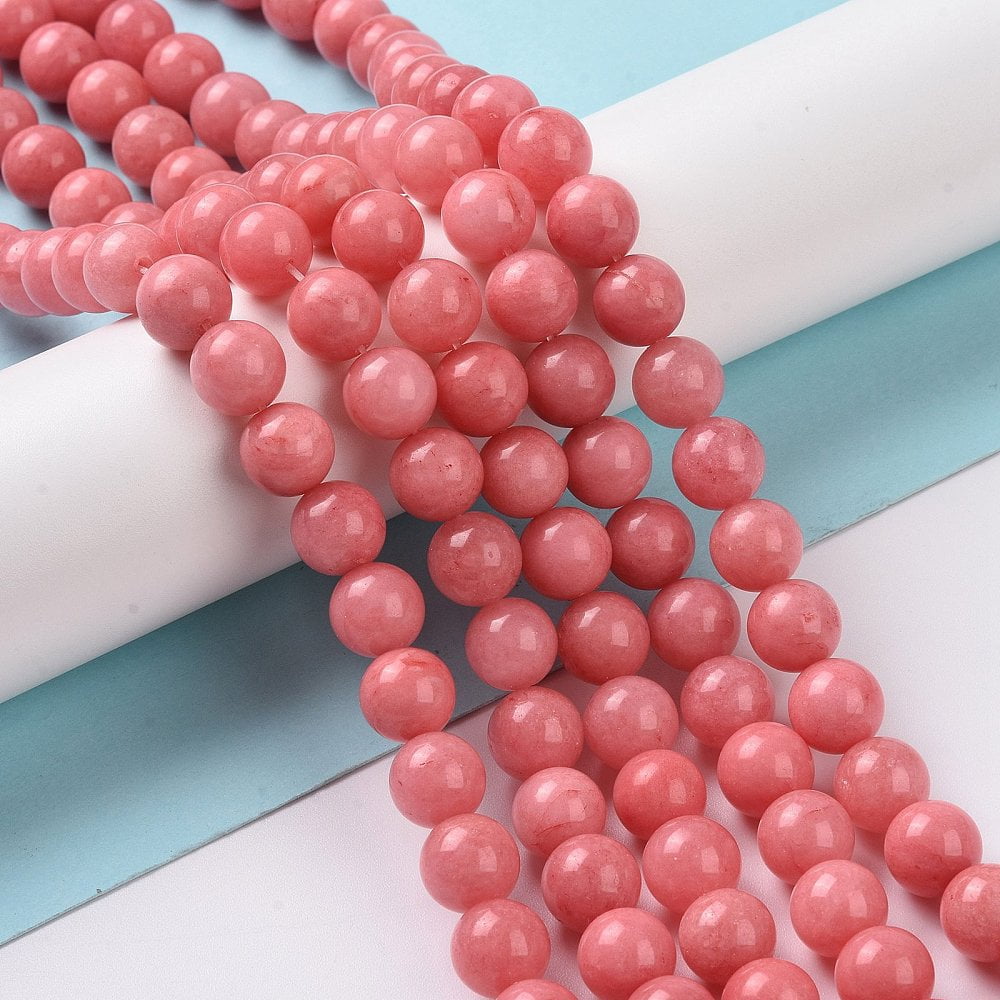 5 Strand Natural Malaysia Jade Beads Strands Imitation Rhodochrosite ...