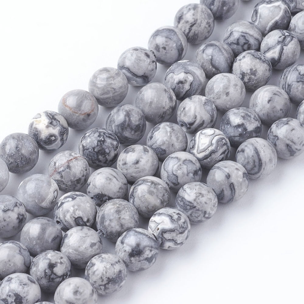 5 Strand Natural Map Stone/Picasso Stone/Picasso Jasper Beads Strands ...