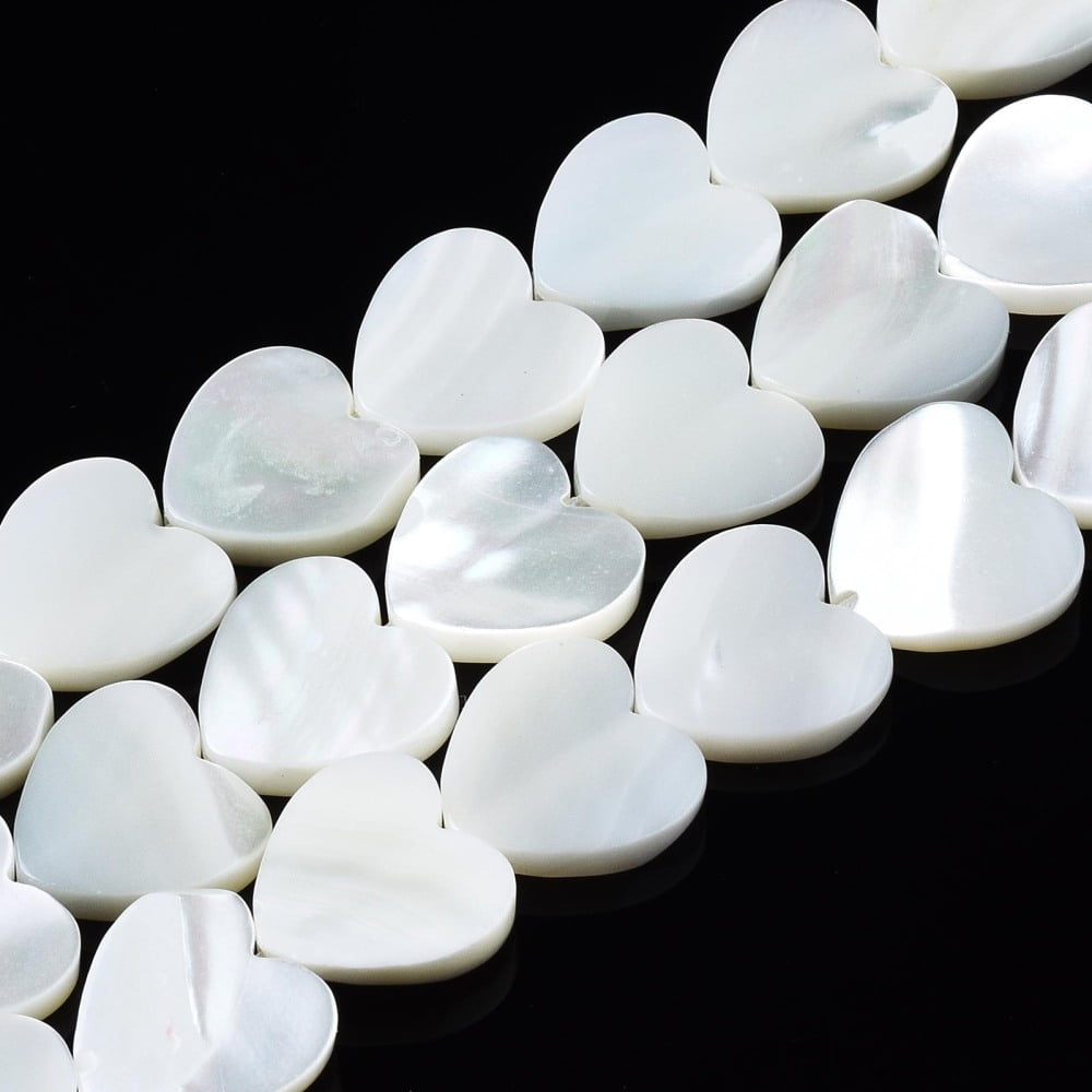 5 Strand Natural Trochid Shell/Trochus Shell Beads Strands Bleach Heart ...