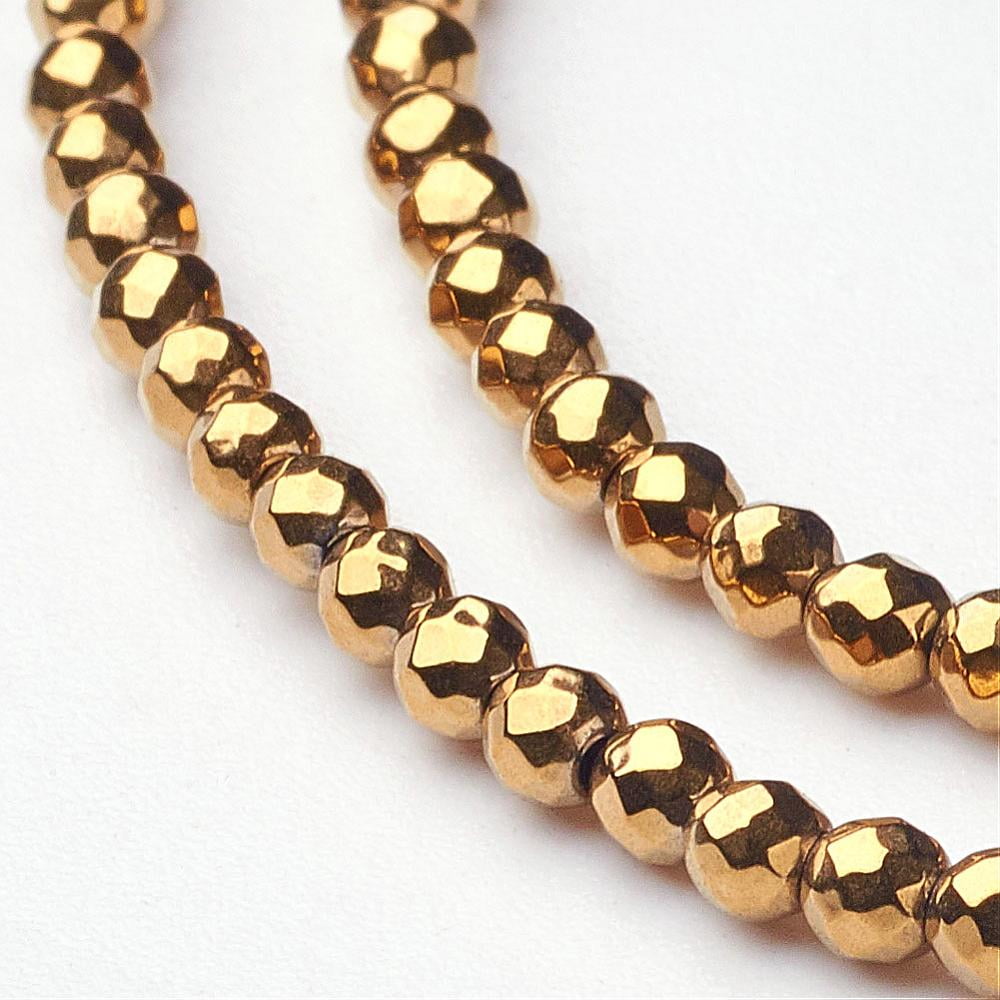 5 Strand Non-Magnetic Hematite Beads Strands PVD Vacuum Plating Long ...