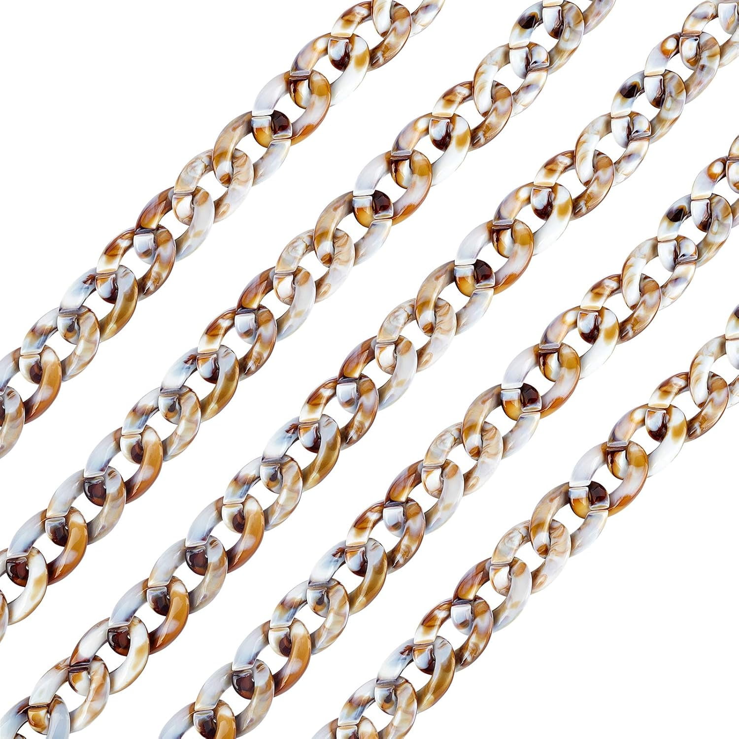 5 Strands 39.37 Inch Goldenrod Acrylic Link Chain Plastic Curb Chain ...