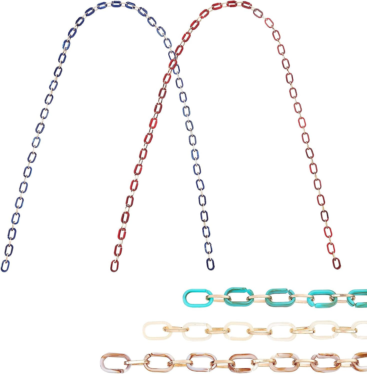 5 Strands Acrylic Bag Chain 39.3"/1m Purse Strap Handle Bag Handbag ...