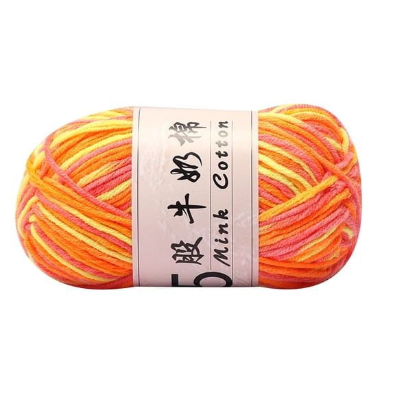 5 Strands Gradient Milk Cotton Yarn, Dyed Hand Knitting Ball, Soft Wool ...