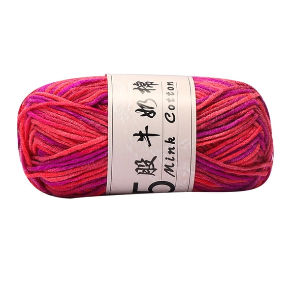5 Strands Gradient Milk Cotton Yarn, Dyed Hand Knitting Ball, Soft Wool ...