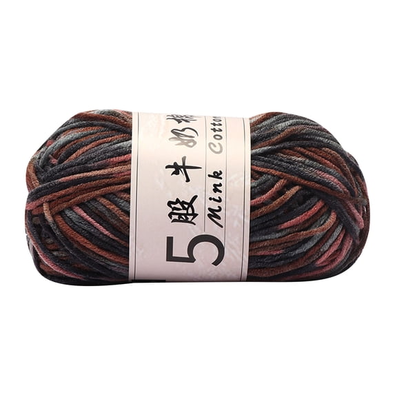 5 Strands Gradient Milk Cotton Yarn, Dyed Hand Knitting Ball, Soft Wool ...