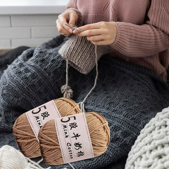 5 Strands Milk Cotton Crochet Yarn | Soft Acrylic Knitting Thread for ...