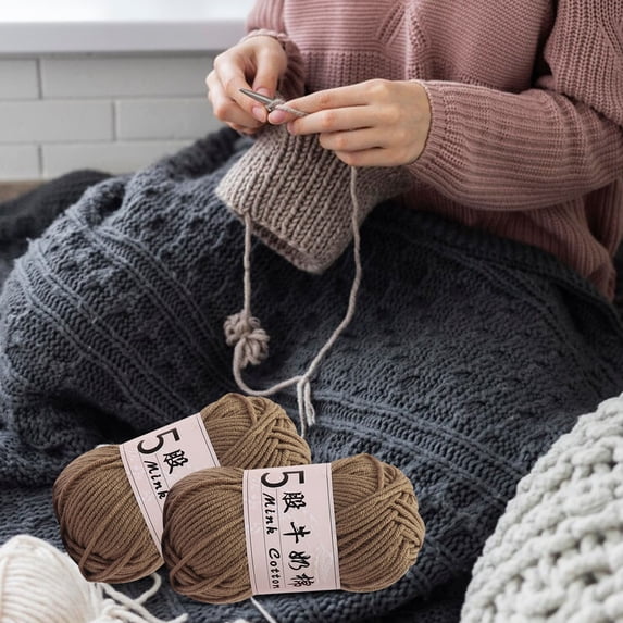 5 Strands Milk Cotton Crochet Yarn for DIY Projects - Soft Acrylic ...
