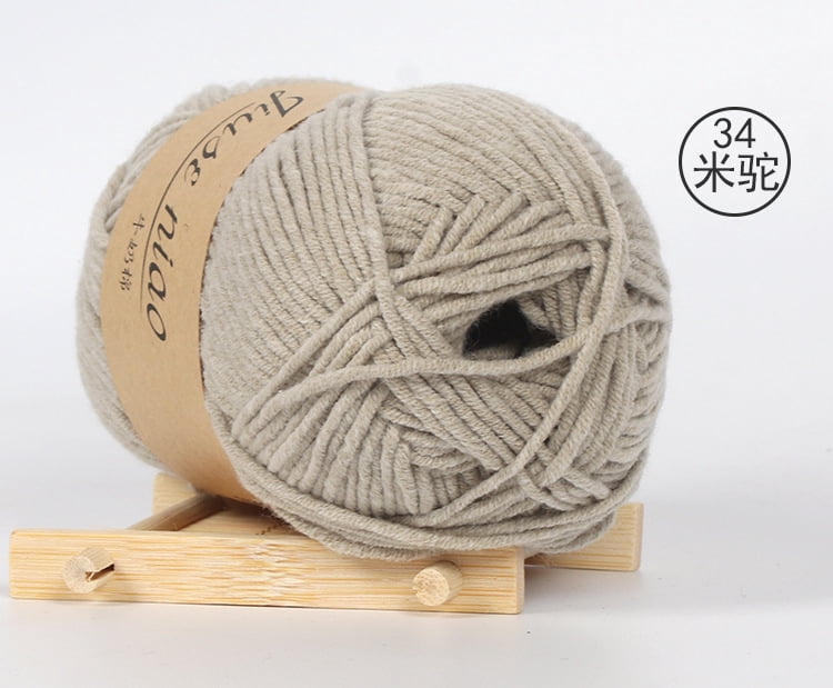 5 Strands Milk Cotton Yarn, Soft DIY Craft Yarn for Crochet Knitting ...