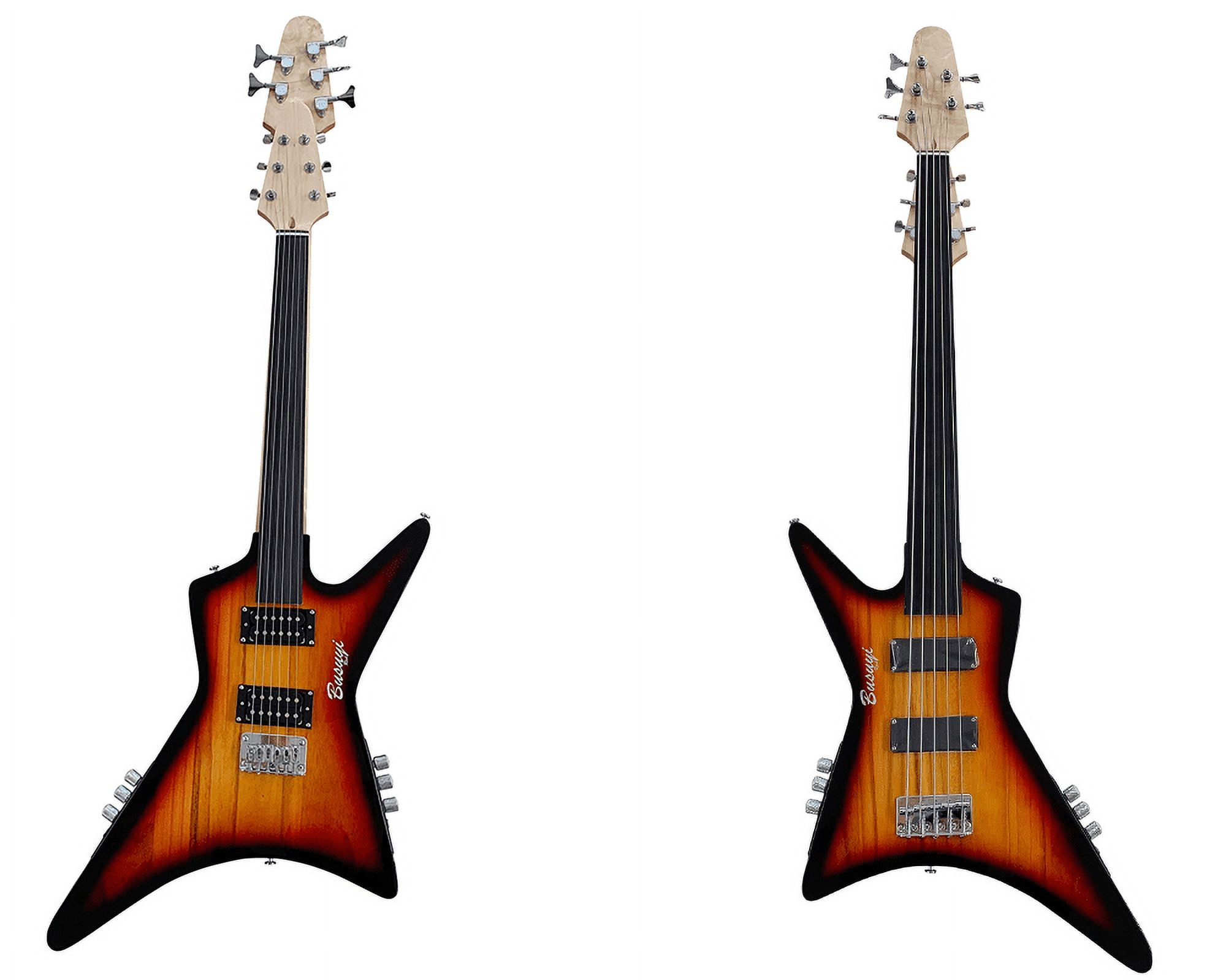5 String Fretless Bass/ 6 String Fretless Double Neck Busuyi Guitar ...