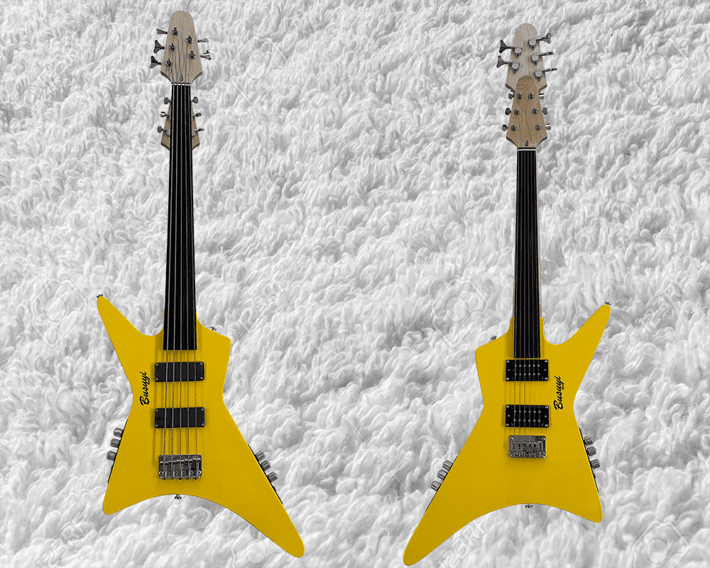 5 String Fretless Bass/ 6 String Fretless Double Neck Busuyi Guitar ...