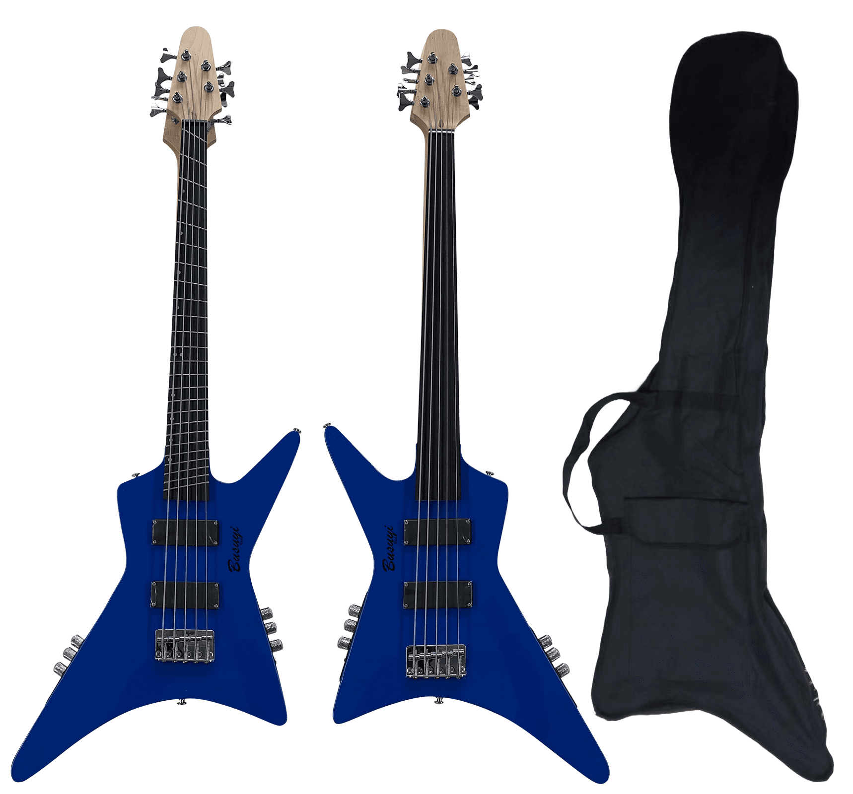 5 String fretless bass/ 5 string Fanned Fret Bass Busuyi Guitar + Bag ...