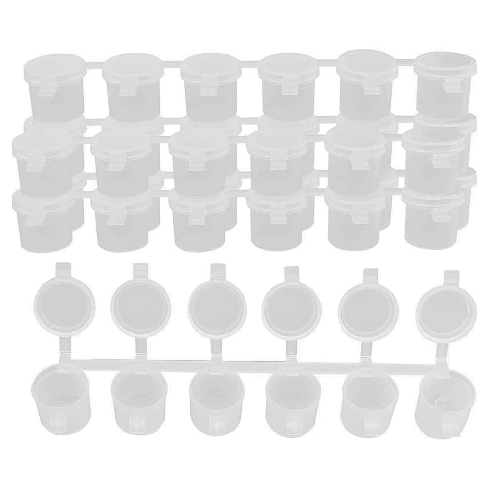 5 Strips 30 Pots Empty Paint Cup Pots, 10Ml/ 0.35Oz Mini Pot Clear ...