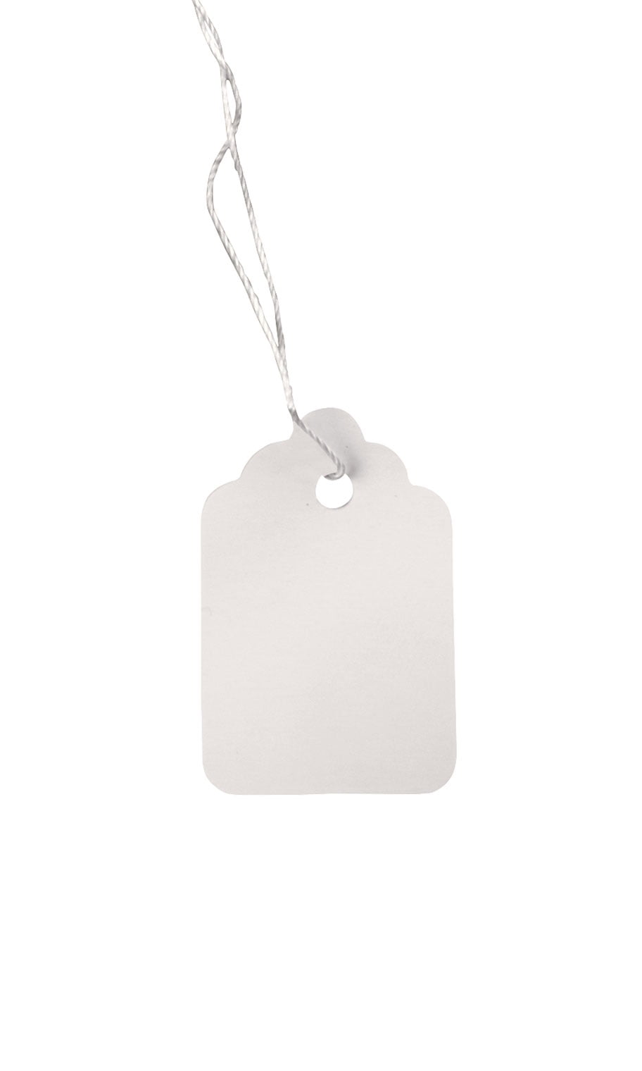 #5 Strung White Merchandise Price Tags - 1-1/16"W x 1-5/8"H - Pack of ...