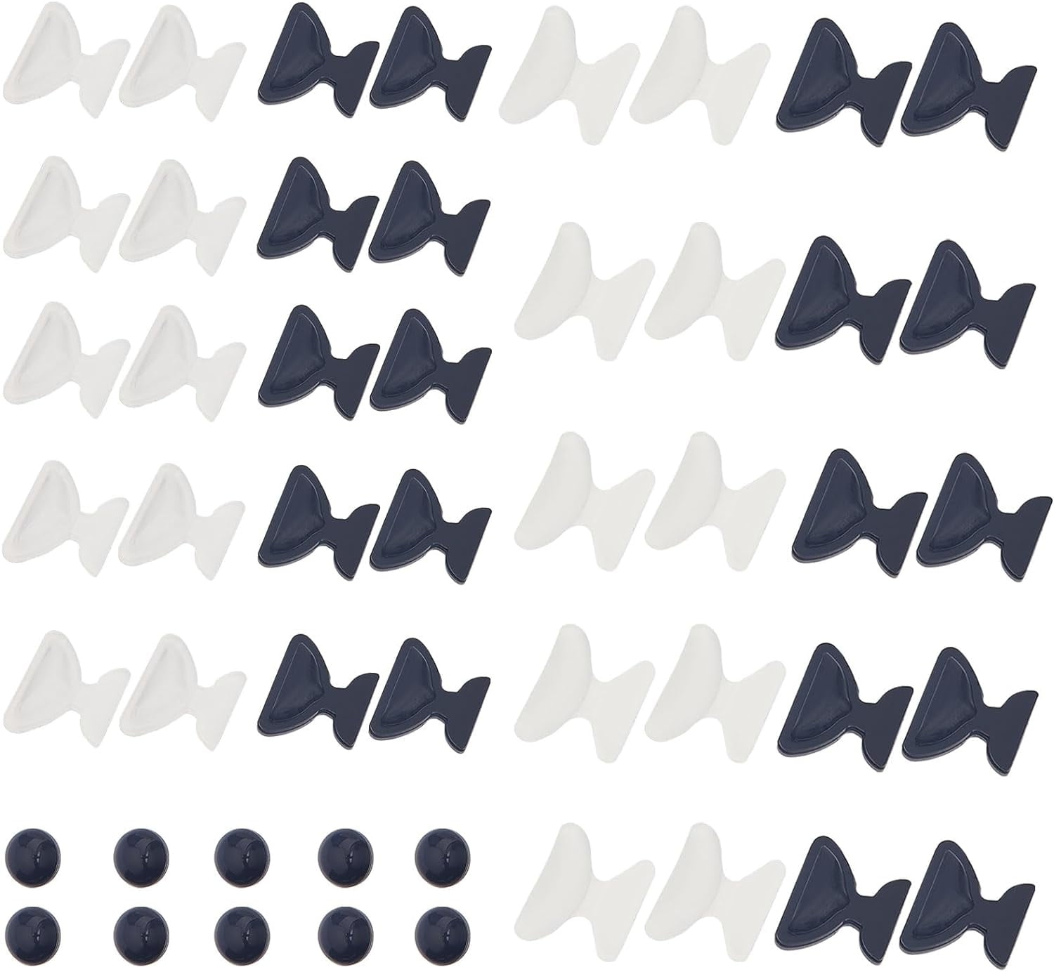 5 Style 25 Pairs Antislip Silicone Eyeglass Nose Support Pads for ...