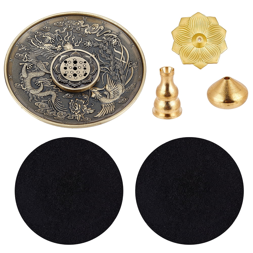 5 Style Alloy & Brass Incense Burner Holder with Incense Burner Mat ...