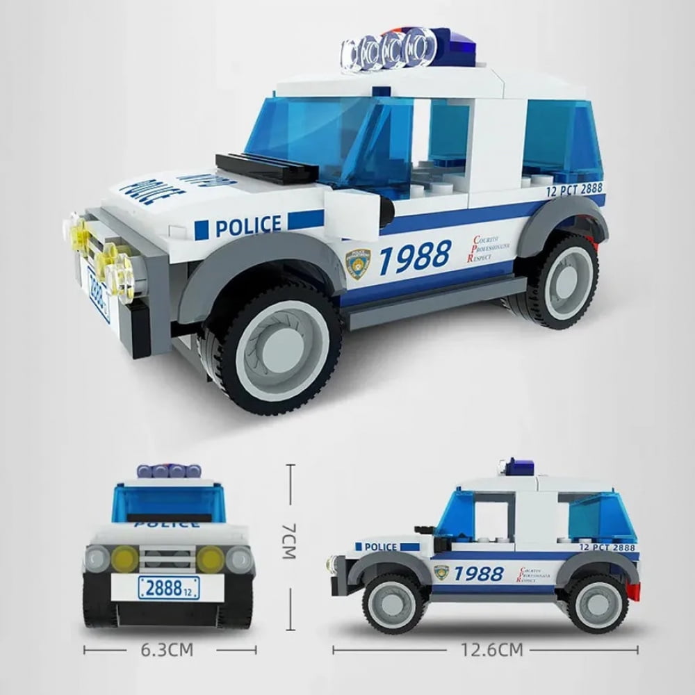 5 Style City Police Car Truck Engineering Vehicle Building Block Car ...