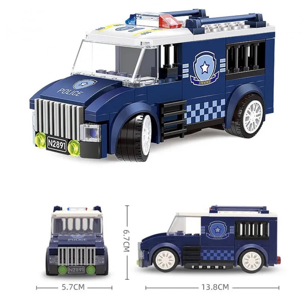 5 Style City Police Car Truck Engineering Vehicle Building Block Car ...